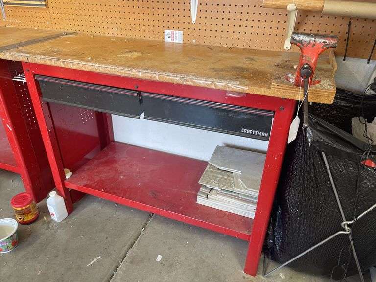 Craftsman Workbench with Bench Vise - Apexx Auctions