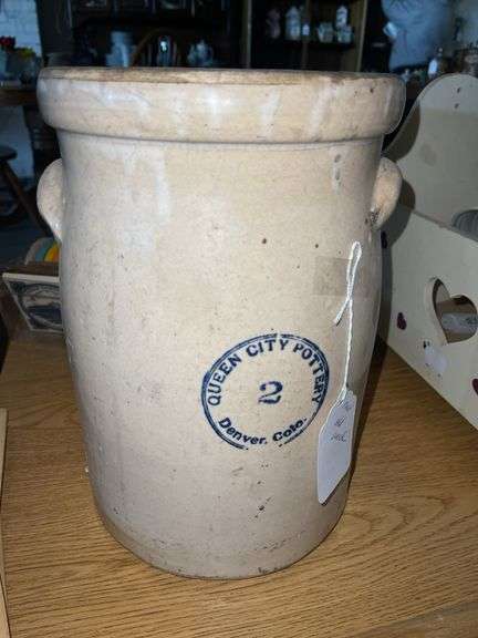 Queen City Pottery 2-Gallon Crock - Apexx Auctions