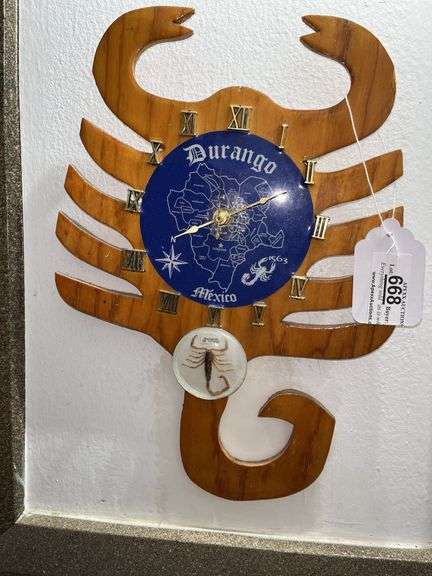 Durango Mexico Scorpion Clock - Apexx Auctions