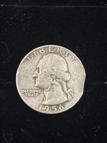 1956 Silver Quarter with Chipped Planchet - Apexx Auctions