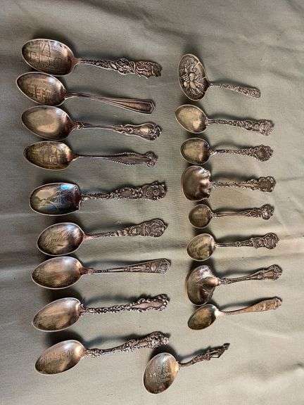 Collection of Sterling Silver Decorative Spoons - Apexx Auctions