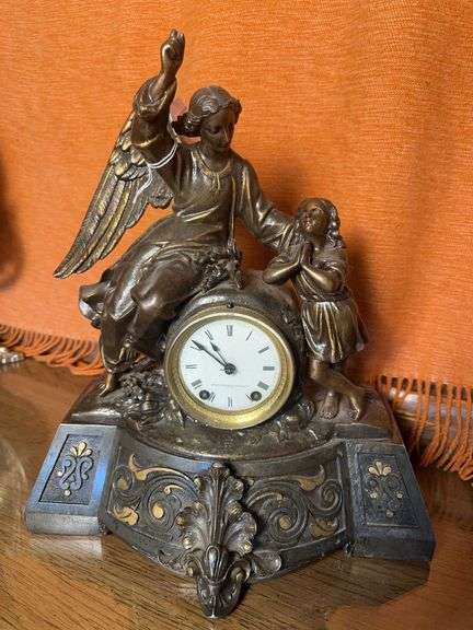Mantle Clock Guardian Angel - Apexx Auctions