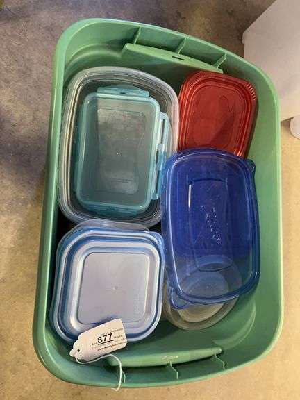 Tub of Plastic Storage Containers - Apexx Auctions