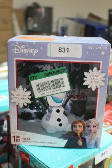 MSRP: $34.98] Disney 4 ft. LED Olaf with Scarf Inflatable - Auction HUB ...