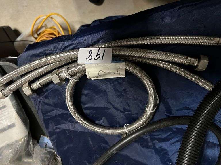 Stainless steel, braided, hot, cold water lines - Auction HUB Texas