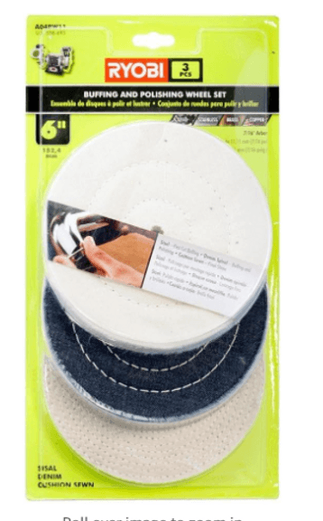 Ryobi Buffing Wheel Set 3 Pc. 6 In. Sisal Denim Cushion Sewn Polishing ...