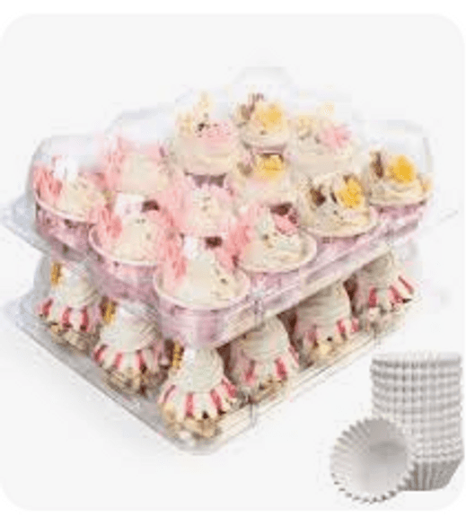 40 Pack Cupcake Carrier For 12 Cupcakes Dozen Stackable Cupcake Box ...