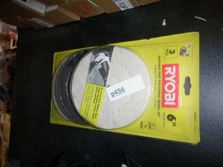 Ryobi Buffing Wheel Set 3 Pc. 6 In. Sisal Denim Cushion Sewn Polishing ...