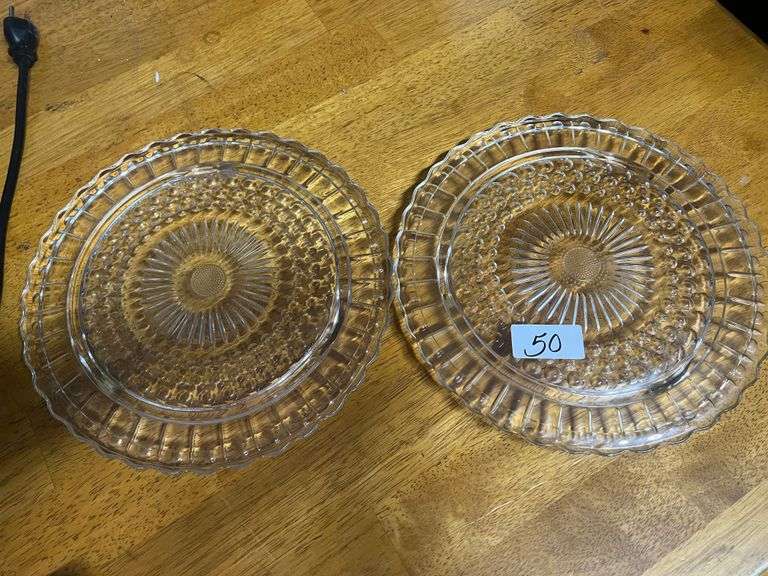 Vintage Glass Footed Cake plates no covers - Auction HUB Texas