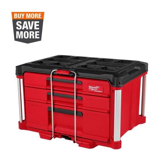 MSRP: $179.00] PACKOUT 22 in. Modular 3-Drawer Multi Drawer Tool Box ...