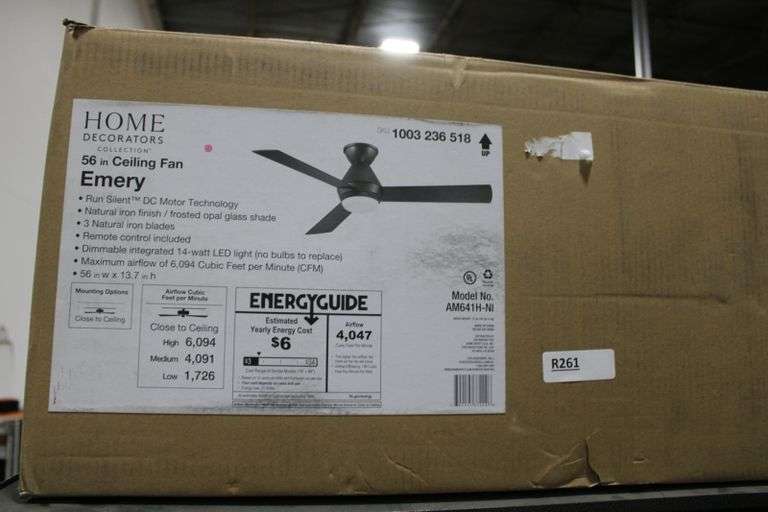 Emery 56 In. Led Natural Iron Ceiling Fan With Remote Control By Hdc ...