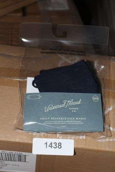 MSRP: $5.00] 2pk Adjustable 3 Ply Pleated Fabric Face Mask - Universal ...