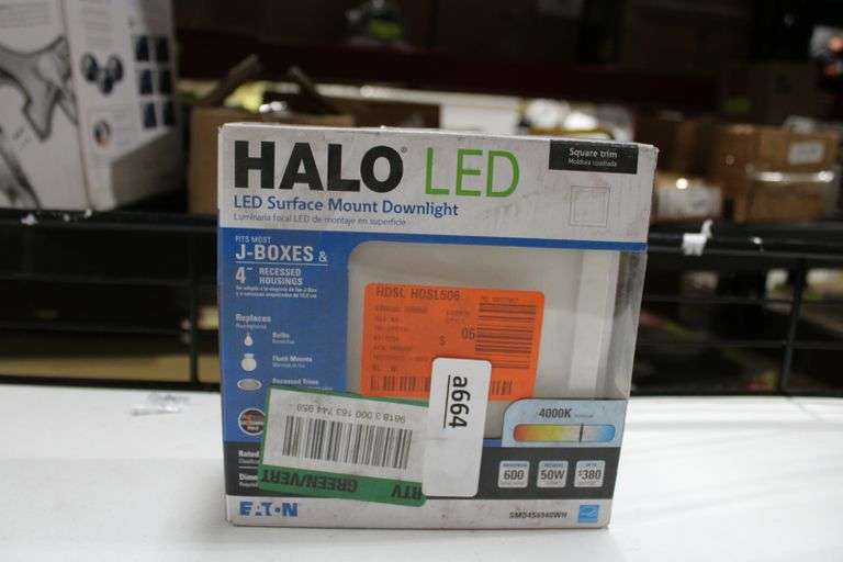 Halo Smd 4 In. Wht Led Square Surface Mount Ceiling Light Fixture 90 ...