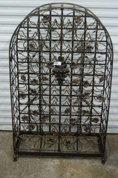 ALL METAL TWO DOOR VICTORIAN STYLE WINE RACK VERY NICE - Auction HUB Texas