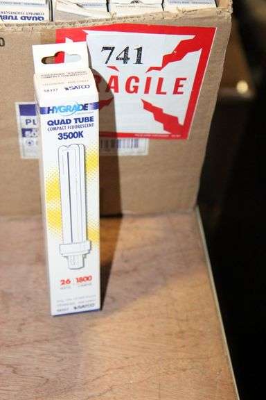 HYGRADE QUAD TUBE COMPACT FLUORESCENT BULB 3500K 26 WATTS - Auction HUB ...