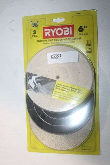 Ryobi Buffing Wheel Set 3 Pc. 6 In. Sisal Denim Cushion Sewn Polishing ...