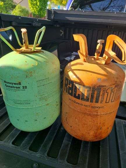 Racon pressurized 11 75% full and Honeywell genetron 22 empty - Auction ...
