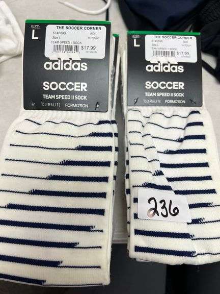 SOCKS ADIDAS TEAM SPEED II SOCKS SIZE LARGE - Auction HUB Texas