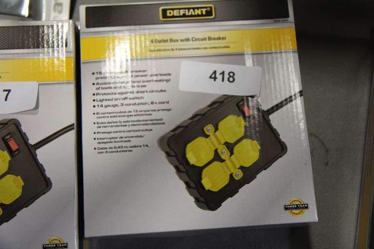 MSRP: $19.99] [SB: $2.0] Defiant Extension Cord 4 Outlet Multi Power ...
