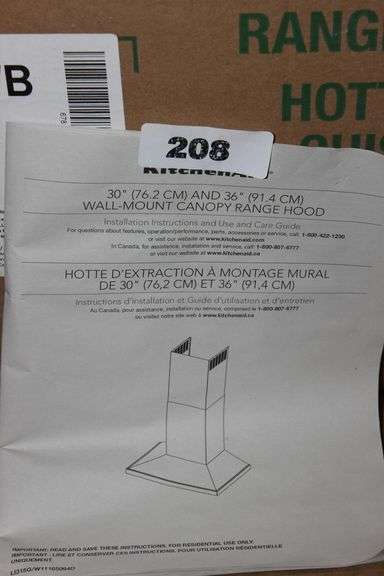 KITCHENAID MODEL-KVWB600DSS RANGE HOOD $1,691.00 - Auction HUB Texas