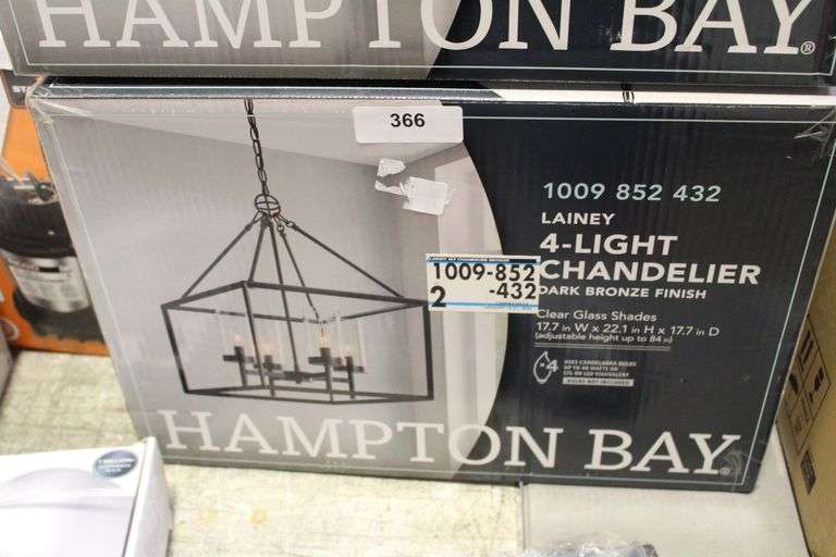 MSRP: $169.00] [SB: $15.21] Hampton Bay Lainey 4-Light Bronze ...