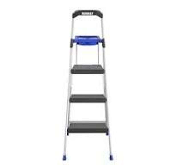 MSRP: $84.00] Kobalt 3-Step 250-lb Capacity Gray Aluminum Foldable Step ...