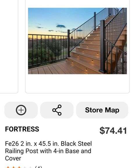 FORTRESS 45.5" IRON POST WITH 4" BASE AND COVER RETAIL $74.41 - Auction ...