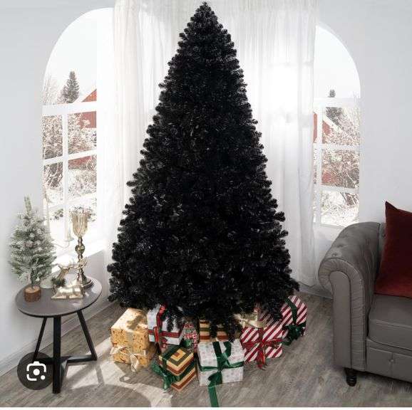 HOMCOM 7.5FT SOLID BLACK TREE DOUGLAS FUR RETAIL $189 - Auction HUB Texas