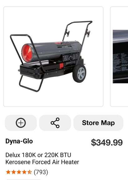 DYNA-GLO DELUXE DUAL FUEL KEROSENE / DEISEL FORCED AIR JET HEATER ...