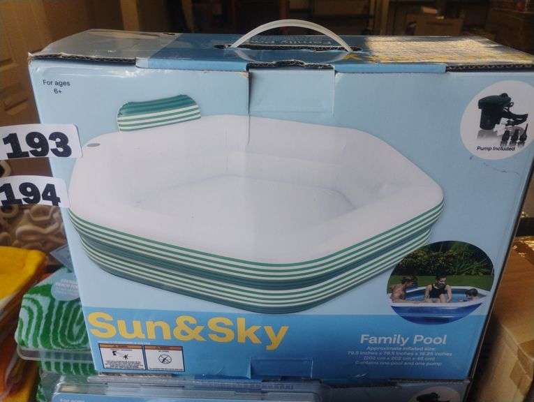 Sun&Sky Family Pool. An inflatable family-sized pool measuring ...