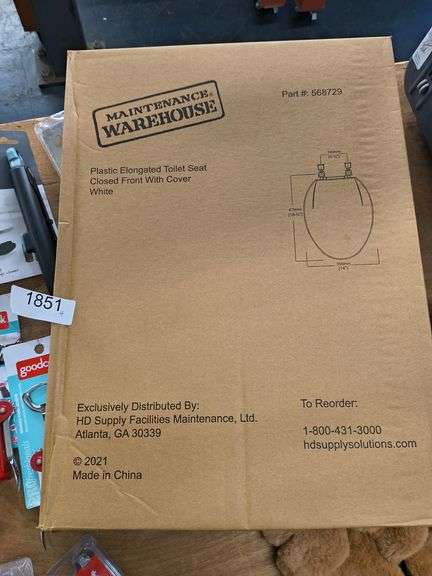 Maintenance Warehouse Plastic Elongated Toilet Seat, Part #568729. A ...