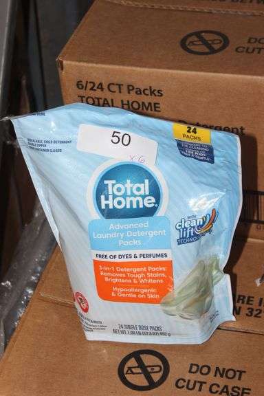 Total Home Advanced Laundry Detergent Packs Free of Dyes & Perfumes ...