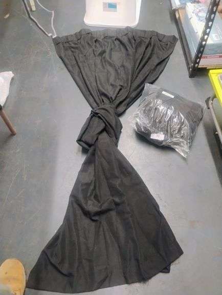 Black Fabric Stage Drape Panel. A large black fabric panel designed for ...