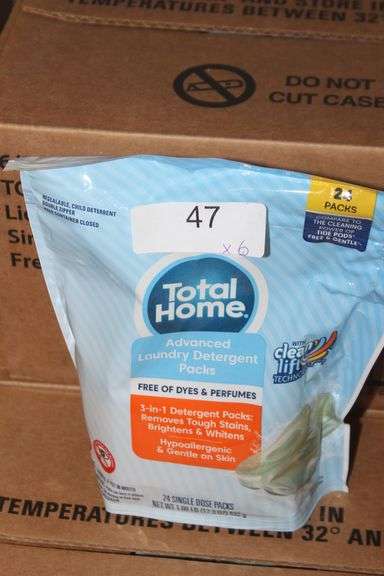 Total Home Advanced Laundry Detergent Packs Free of Dyes & Perfumes ...
