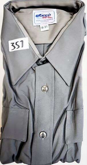 Elbeco DutyMax Uniform Shirt. A long-sleeve grey uniform shirt by ...