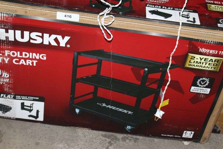 MSRP: $149.00] Husky 33 in. W Folding Utility Cart - Auction HUB Texas