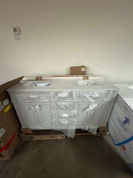 [MSRP: $1,019.00] Home Decorators Collection Talmore 60 in. Double Sink ...