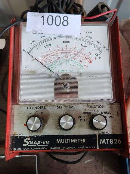 SNAP-ON MULTIMETER MT826 MODEL NUMBER - Auction HUB Texas