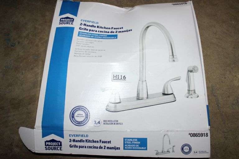 Project Source Everfield Stainless Steel Double Handle Deck-Mount ...