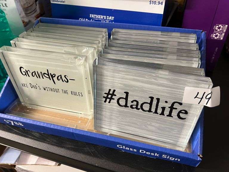 GLASS DESK SIGNS FOR DAD AND GRANDPA - Auction HUB Texas
