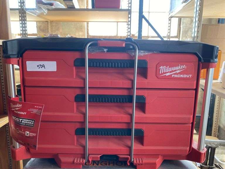 Milwaukee Packout 3 Drawer Toolbox (RTL $179) - Auction HUB Texas