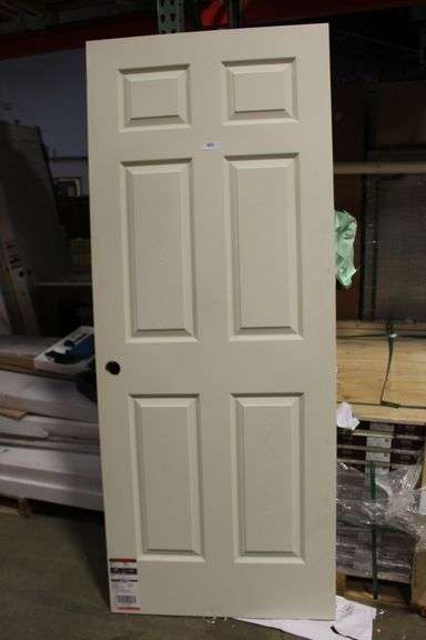 MSRP: $73.00] JELD-WEN 32 in. x 80 in. 6 Panel Colonist Primed Textured ...