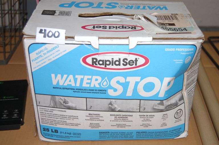 RAPID SET WATER STOP 25 LB BOX - Auction HUB Texas