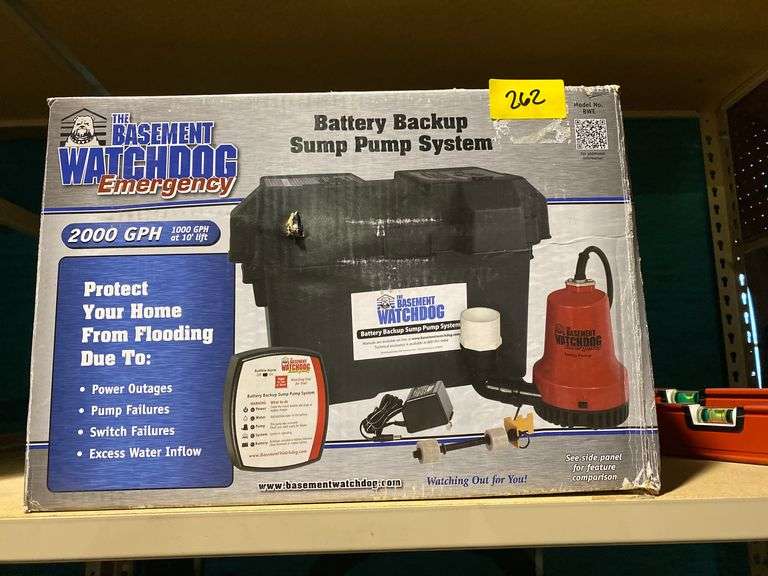 Basement Watch Dog Emergency Battery Backup Sump Pump System (RTL $179. ...