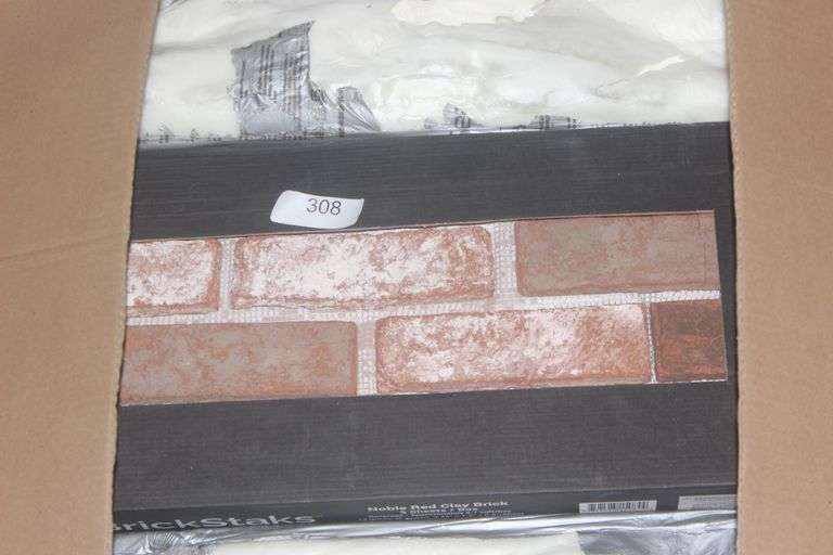 RED NOBLE 10.5 IN. X 28 IN. TEXTURED CLAY BRICK LOOK MESH-MOUNTED ...