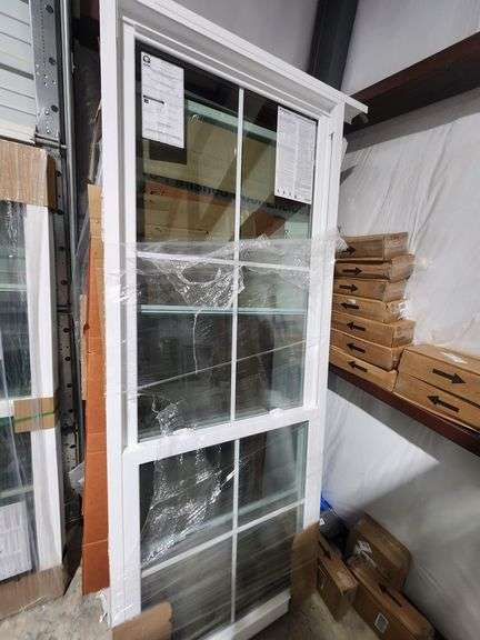 SIMONTON WINDOWS SINGLE HUNG 6500 SERIES 35.125” X 88.875” FIXED TOP SASH OPENS AT BOTTOM SCREEN ...