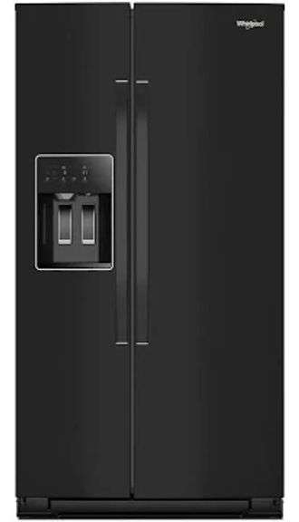 WHIRLPOOL CORP. BLACK REFRIGERATOR MODEL # WRS321SDH*** 21.4 CU. FT ...