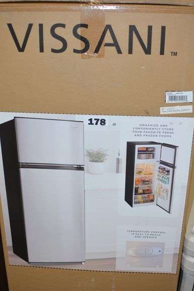 VISSANI 7.1 CU.FT. STAINLESS STEEL AND BLACK FINISH REFRIGERATOR ...