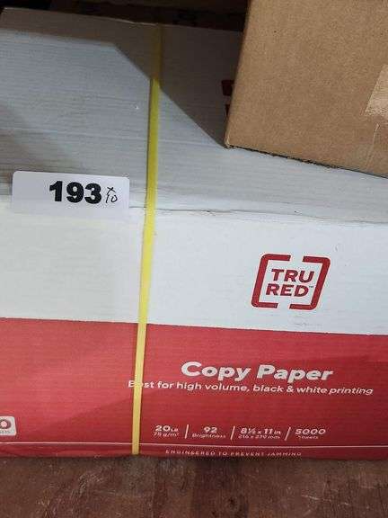 TRUE RED COPY PAPER 500 SHEETS PER REAM - Auction HUB Texas