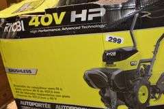 RYOBI 40V HP Brushless 18 in. Battery Powered Rear Tine Tiller with (4 ...